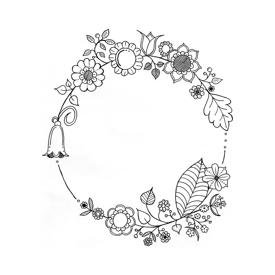 Botanical Embroidery Design Floral Embroidery Design Easy - Etsy