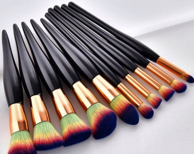 10 Pcs Makeup Brush Set - Etsy