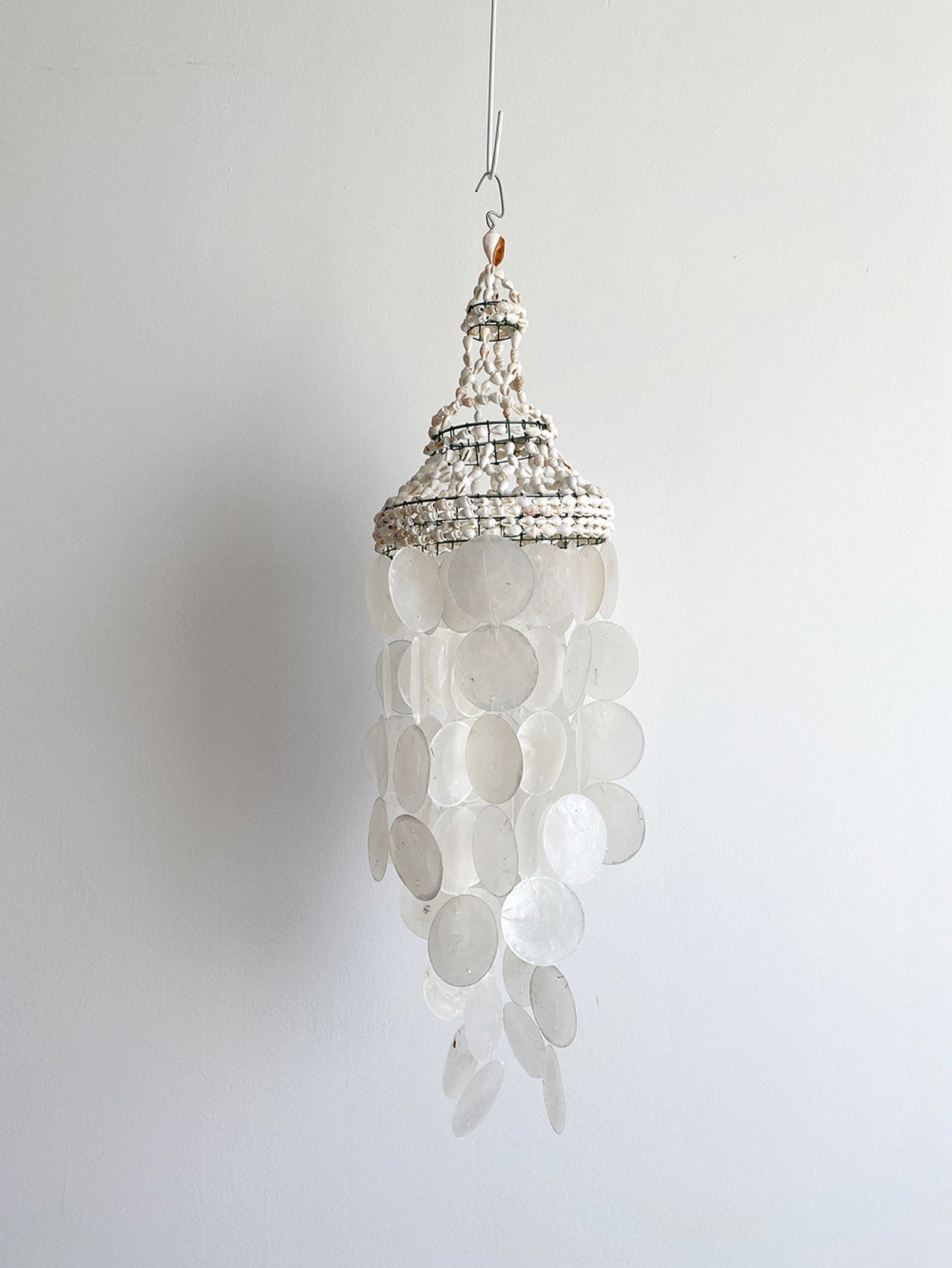 Sea Shell Beaded Capiz Shell Wind Chime / Garden Decoration / - Etsy