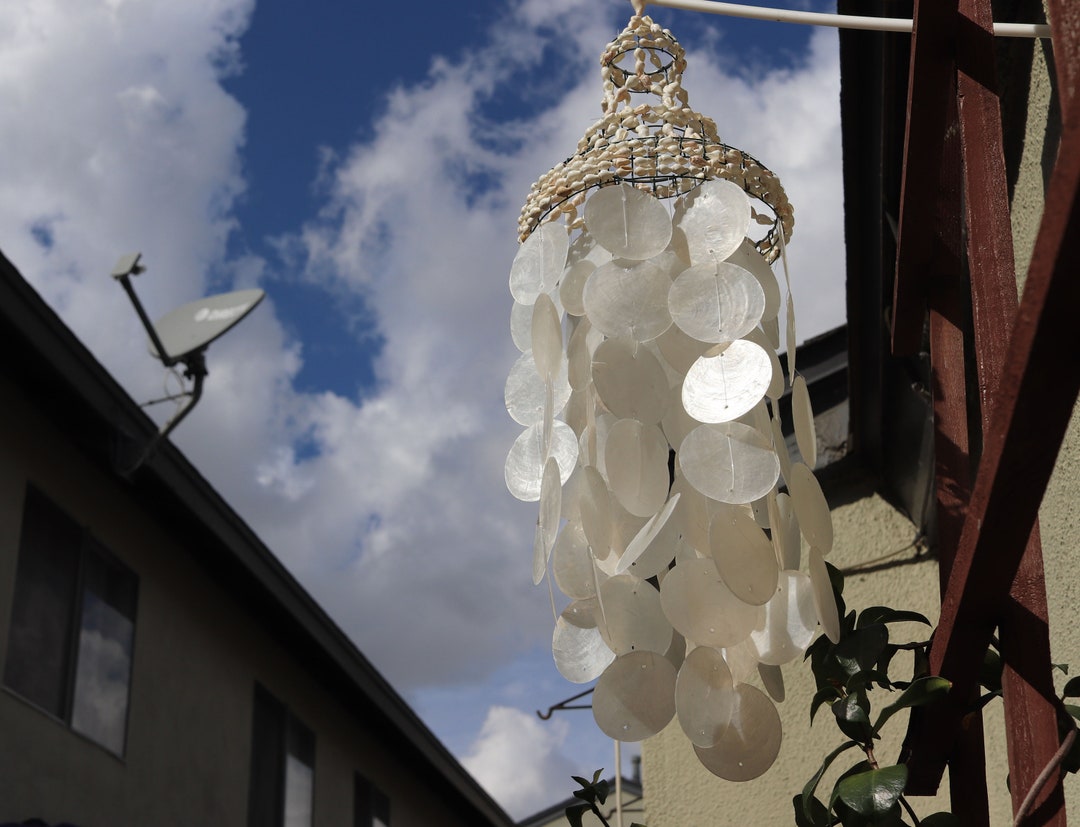 Sea Shell Beaded Capiz Shell Wind Chime / Garden Decoration / - Etsy