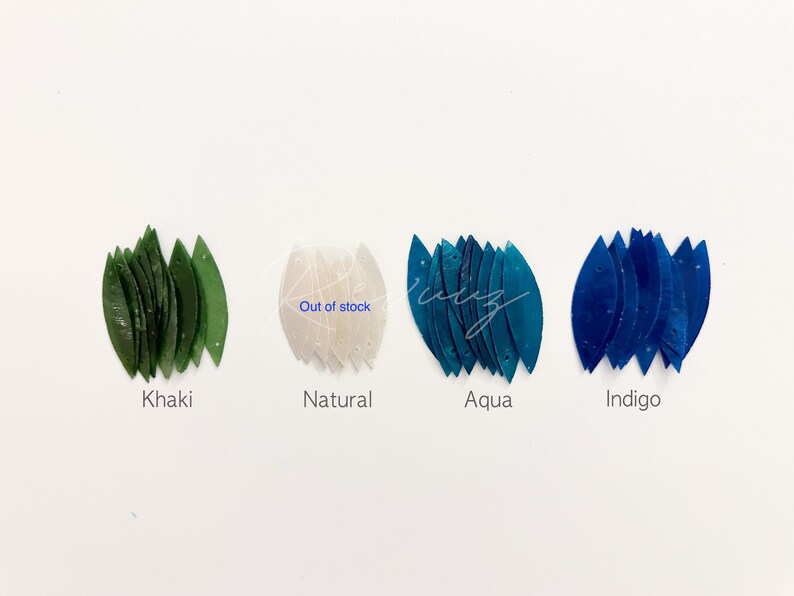 10 Long Leaf Capiz Shell Vivid Color / DIY Craft Supplies / Home Decor ...