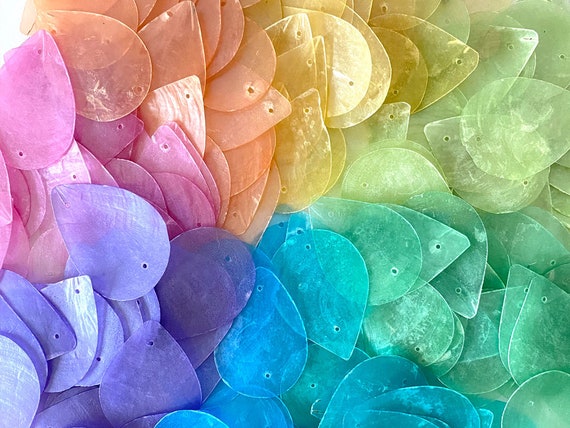 10 Raindrop Capiz Shell Pastel Colors / Home Decor / Shell - Etsy Singapore