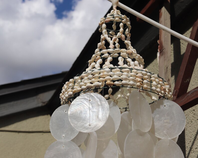 Sea Shell Beaded Capiz Shell Wind Chime / Garden Decoration / - Etsy