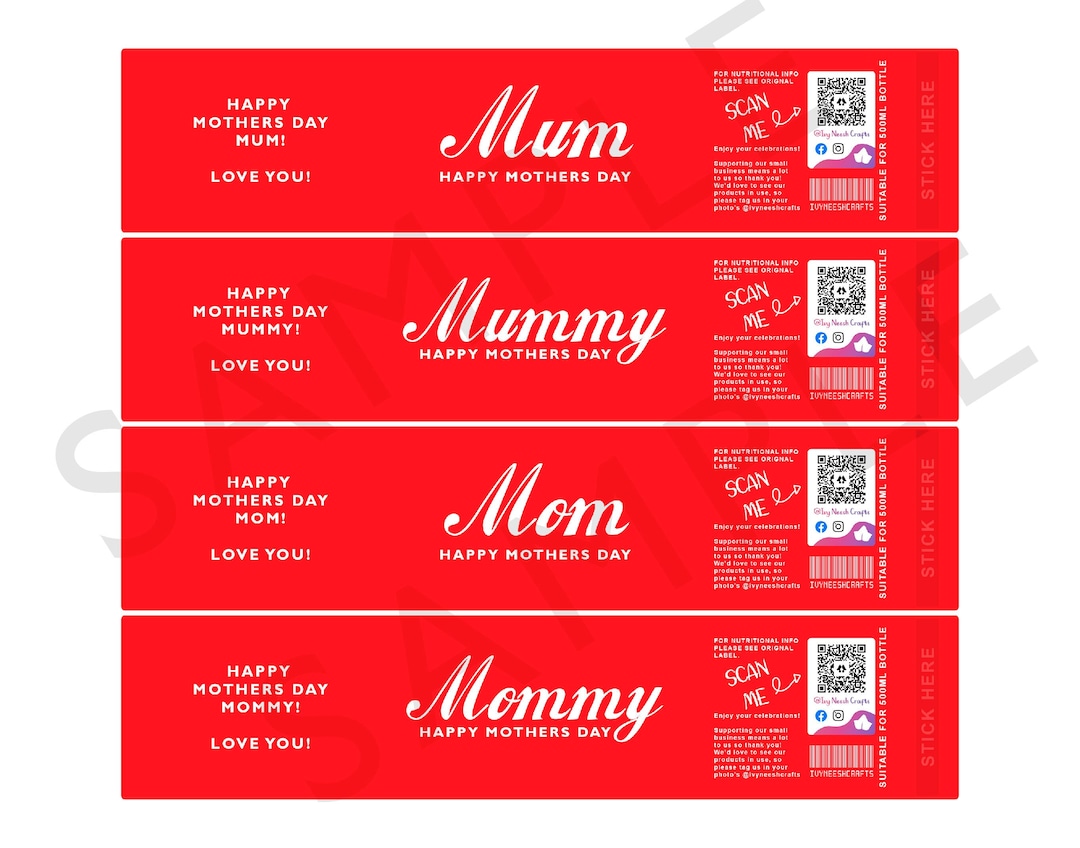 PRINTABLE Mum/ Mummy/ Mom/ Mommy Coca Cola/ Coke Style Label - Etsy