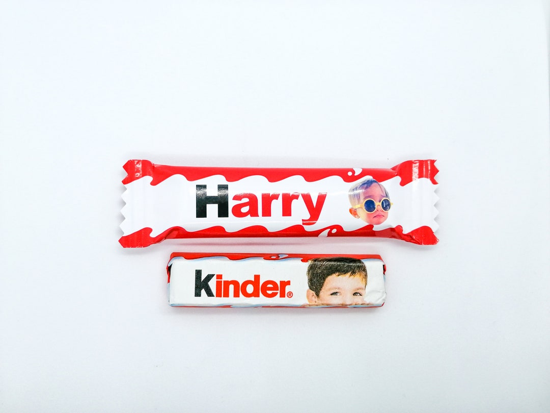 Custom 4pc Kinder Bar Style Chocolate Wrapper & Chocolate - Etsy