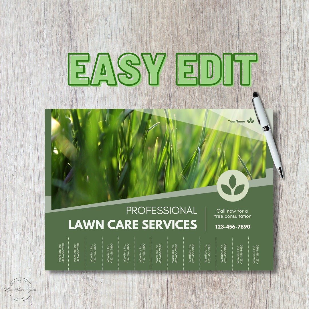 Lawn Care Tear-off Flyer Cutting Services Lawn Care Flyer - Etsy Australia