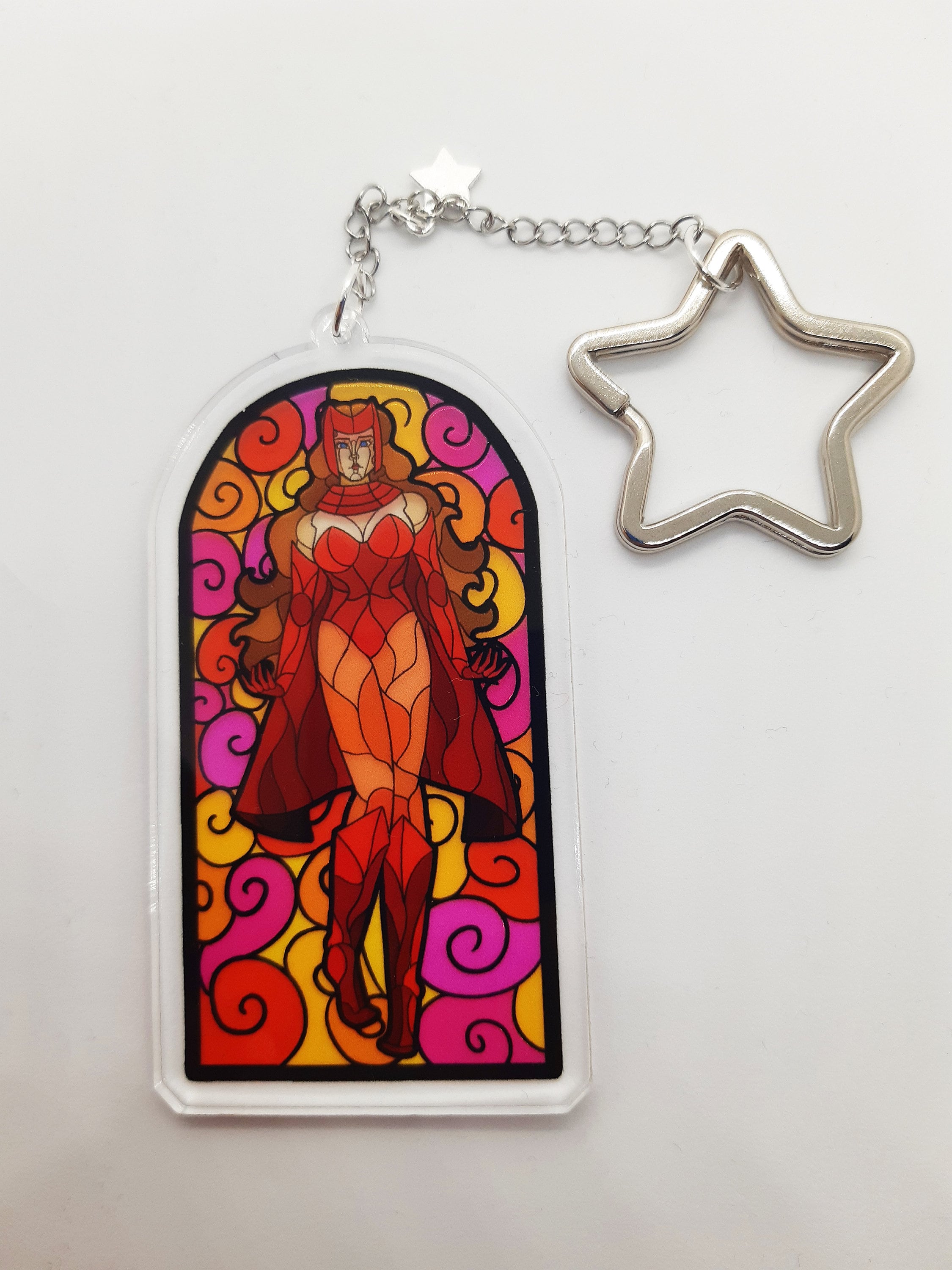 Scarlet Witch Wanda Maximoff Stained Glass Acrylic Charm | Etsy