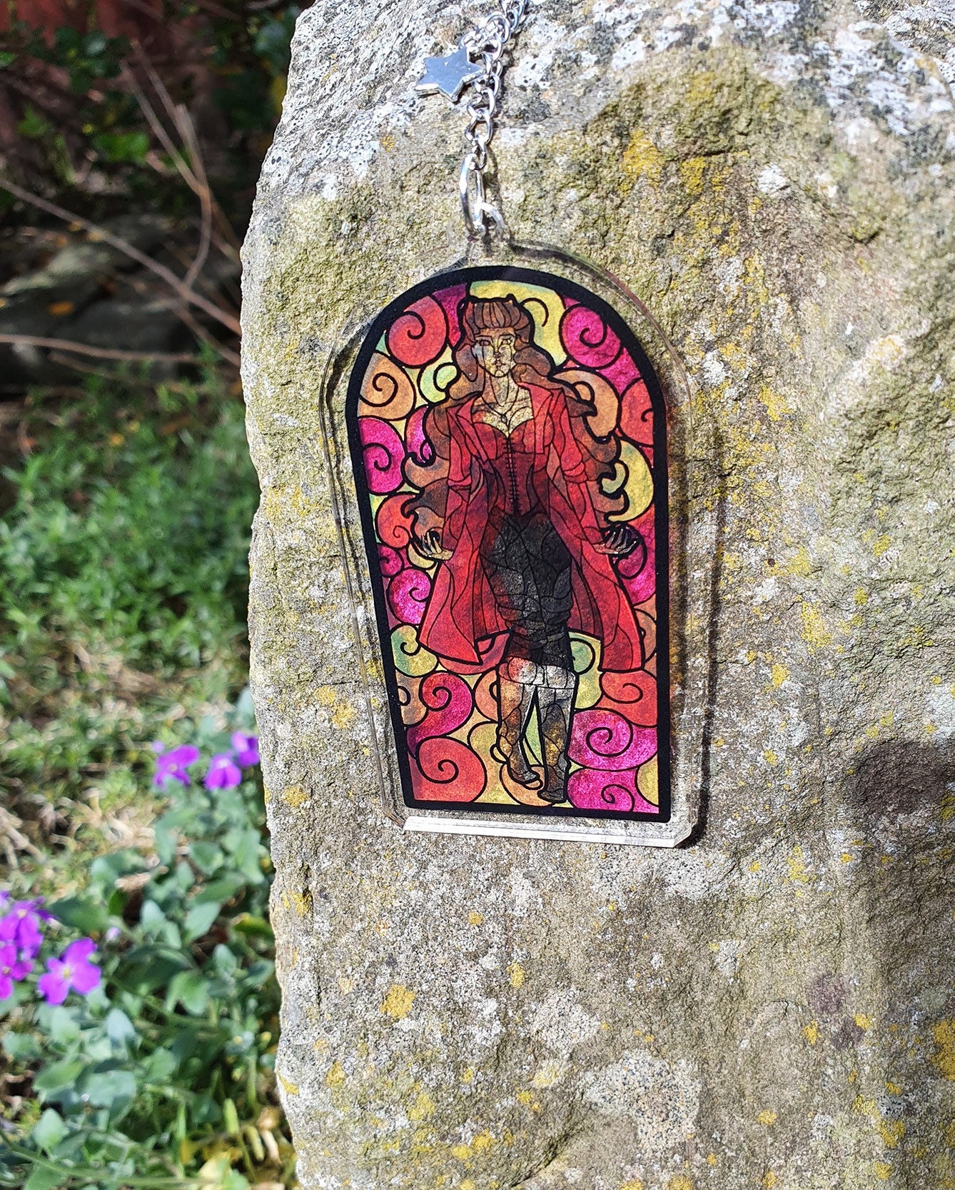 Scarlet Witch Wanda Maximoff Stained Glass Acrylic Charm | Etsy