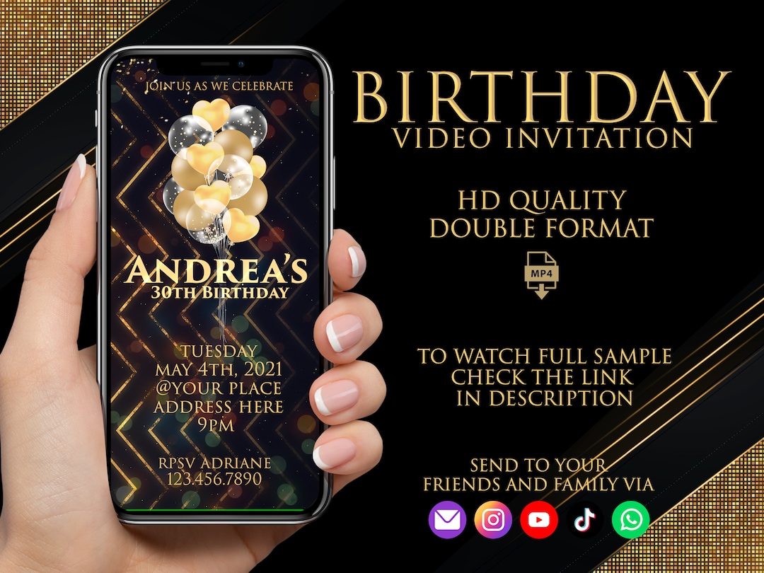 Digital Birthday Invitation | Animated Video Invitation | Birthday ...