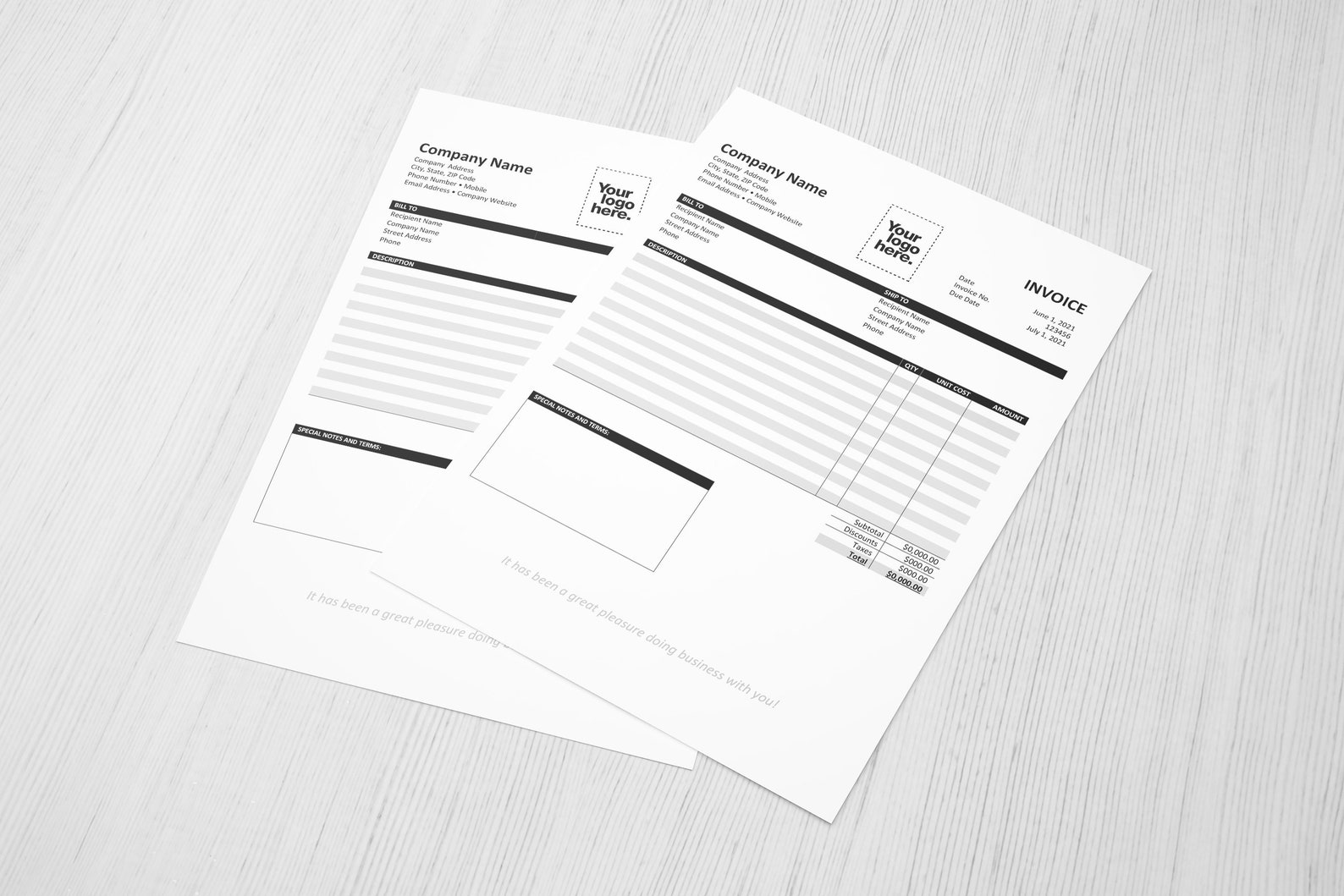 Editable Printable Invoice Template for Business Instant - Etsy Canada