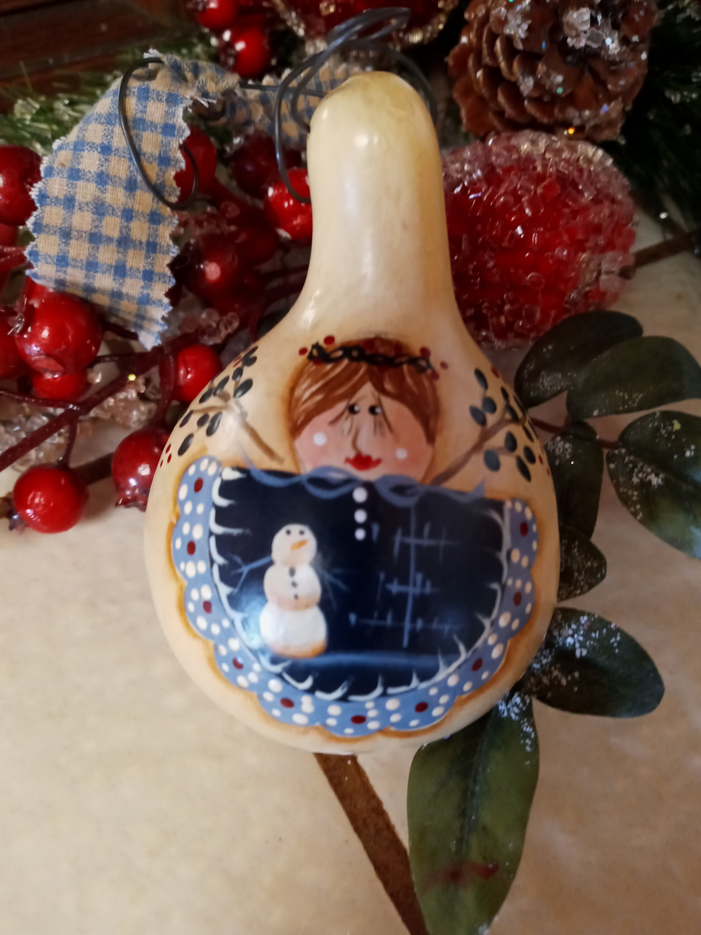 ANGEL GOURD ORNAMENT is a Hand Painted Gourd - Etsy