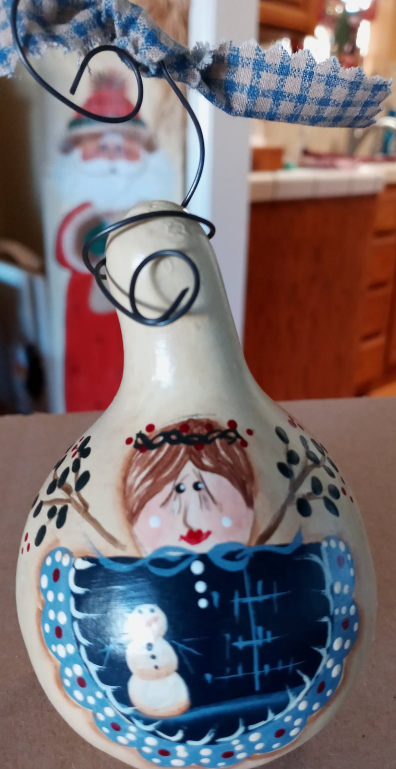 ANGEL GOURD ORNAMENT is a Hand Painted Gourd - Etsy