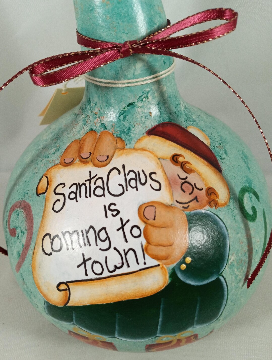SWEET LITTLE ELF is a Hand Painted Gourd - Etsy