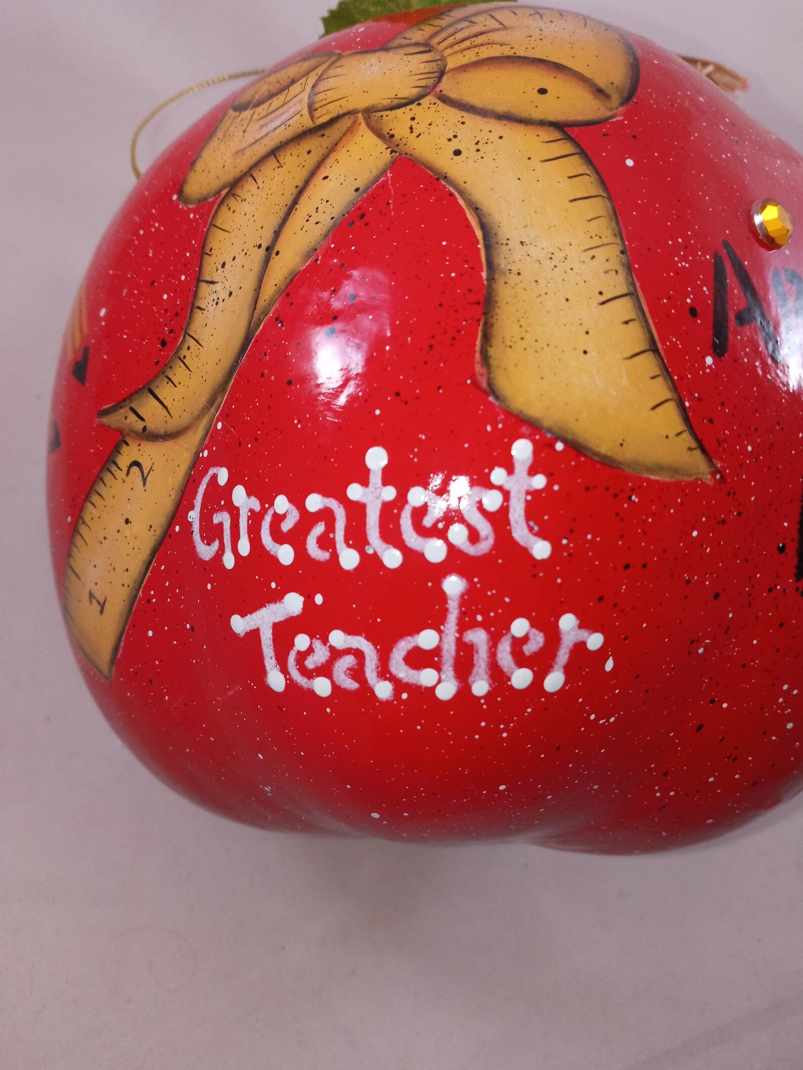 GREATEST TEACHER APPLE is a Hand Painted Gourd - Etsy
