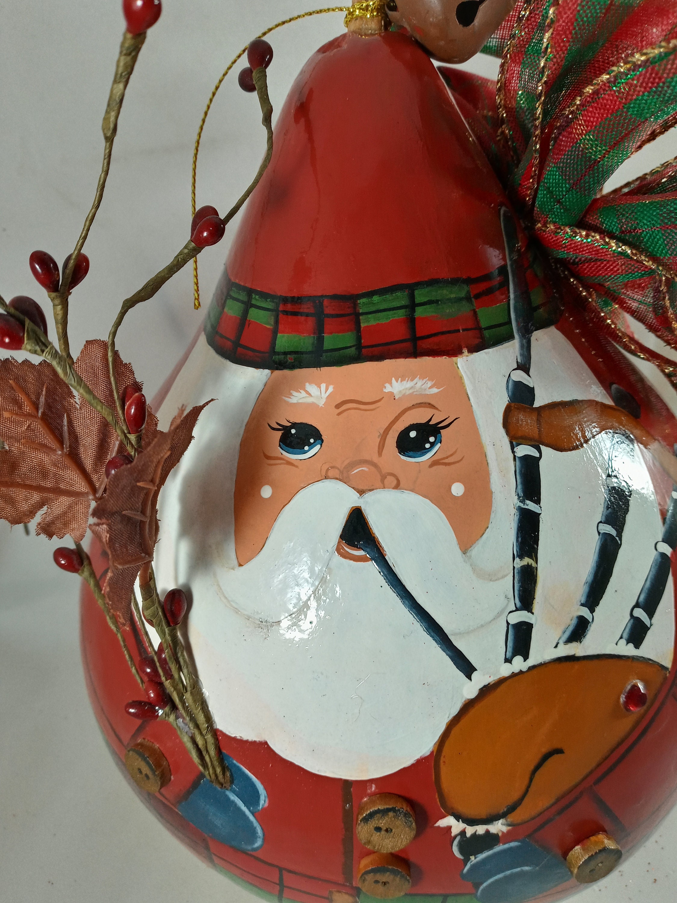 BAGPIPE SANTA CLAUS is a Hand Painted Gourd - Etsy