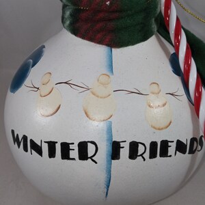 WINTER FRIENDS SNOWMAN is a Hand Painted Gourd - Etsy