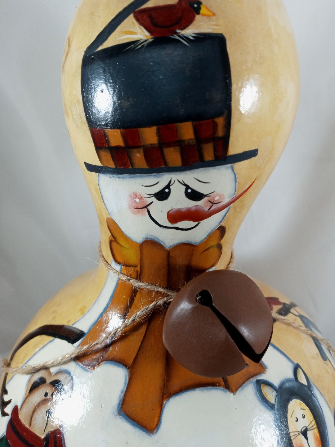 WINTER FRIENDS SNOWMAN is a Hand Painted Gourd - Etsy