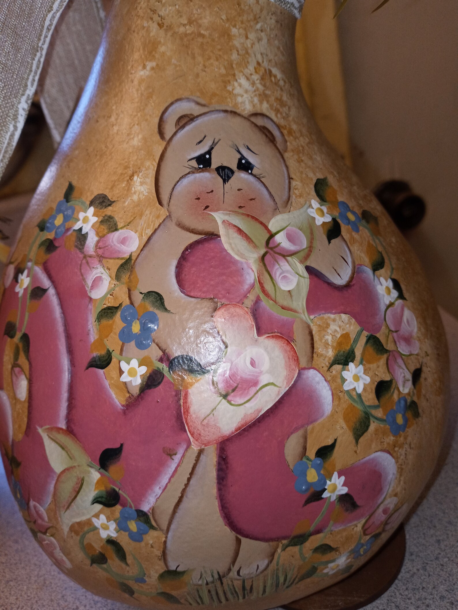 LOVE LETTERS BEAR is a Hand Painted Gourd - Etsy