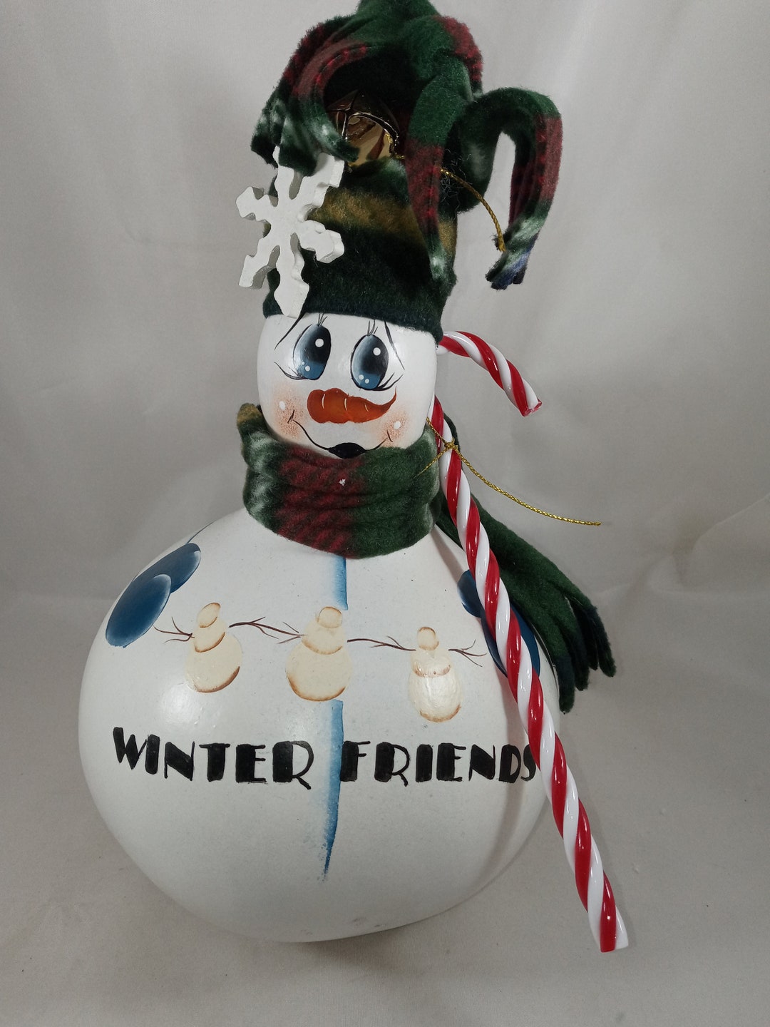 WINTER FRIENDS SNOWMAN is a Hand Painted Gourd - Etsy