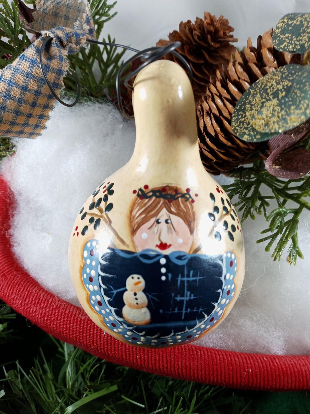 ANGEL GOURD ORNAMENT is a Hand Painted Gourd - Etsy