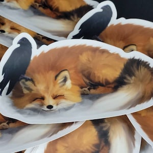 Fox and Raven Clear Vinyl Sticker, Waterproof Decal - Etsy