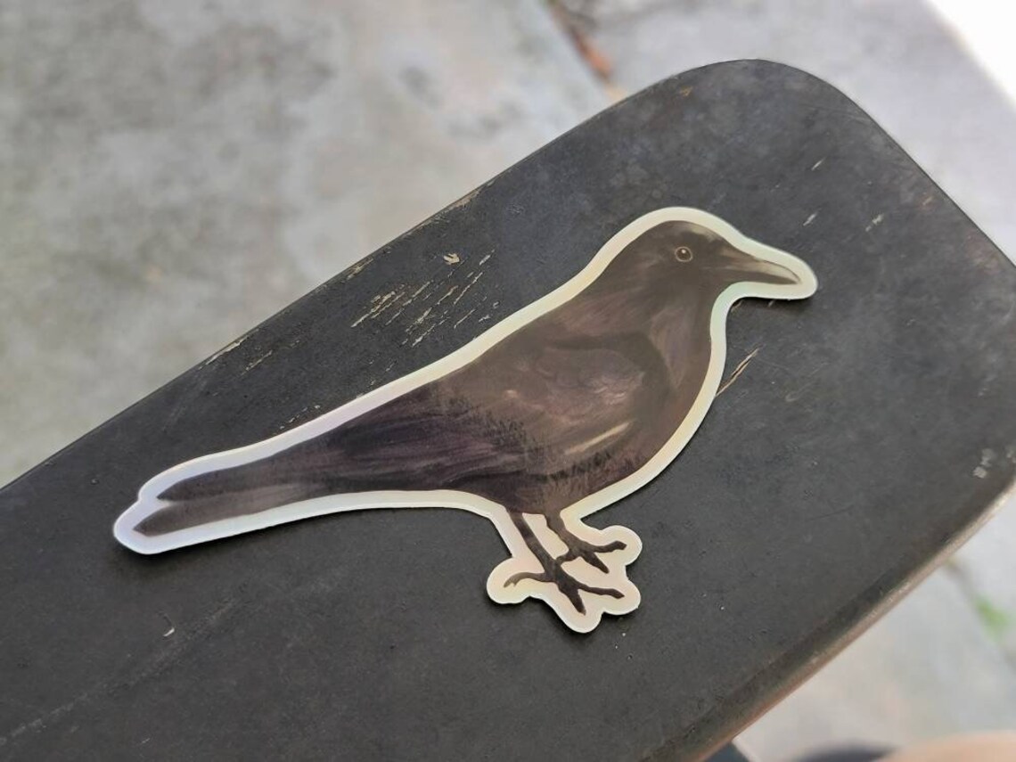 Holographic Crow Sticker Waterproof Vinyl Raven Decal - Etsy