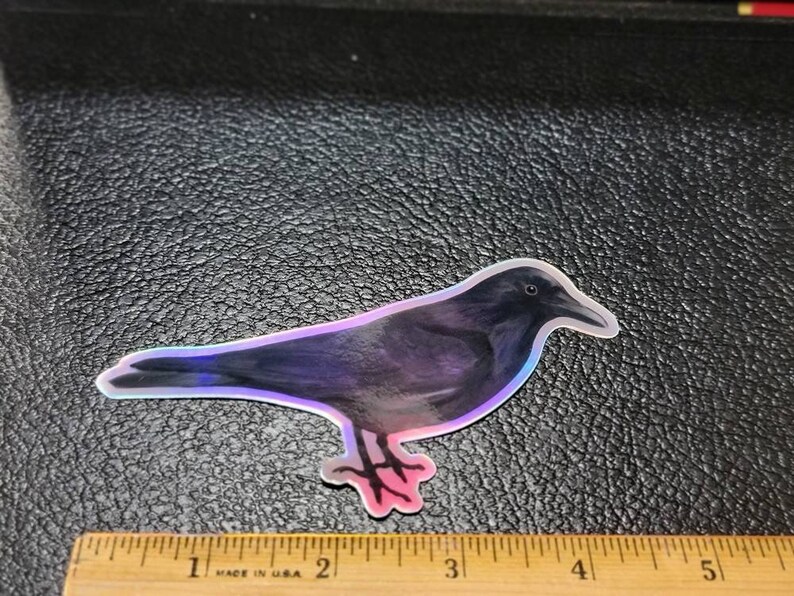 Holographic Crow Sticker Waterproof Vinyl Raven Decal - Etsy