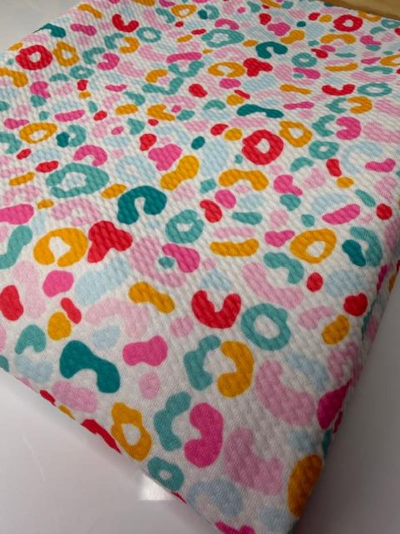 Colorful Leopard Bullet Fabric, Bullet Knit Textured Fabric, Great for ...