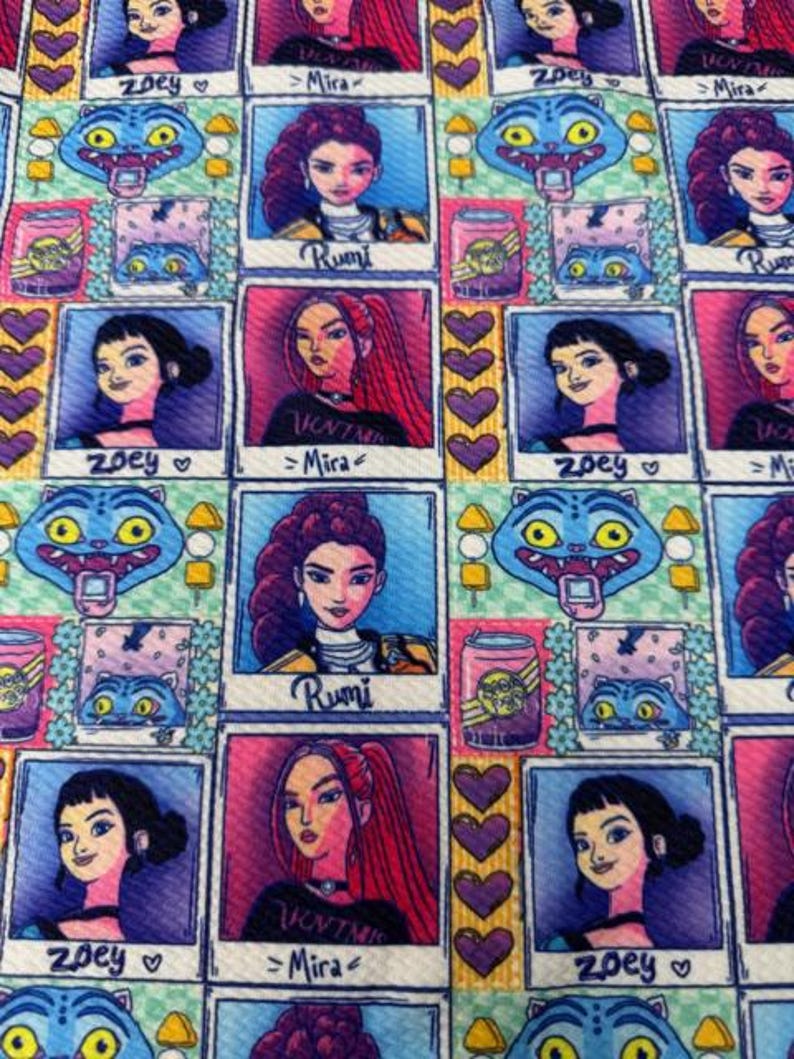 Anime Character Fabrics K Pop Bullet Fabric by the Yard | Textured Knit ...