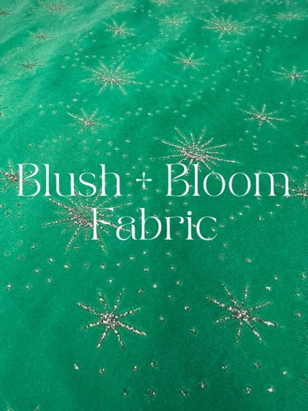 Green Velvet Fabric: Silver Starburst, Stretchy Velour (56-58" Wide) - Etsy