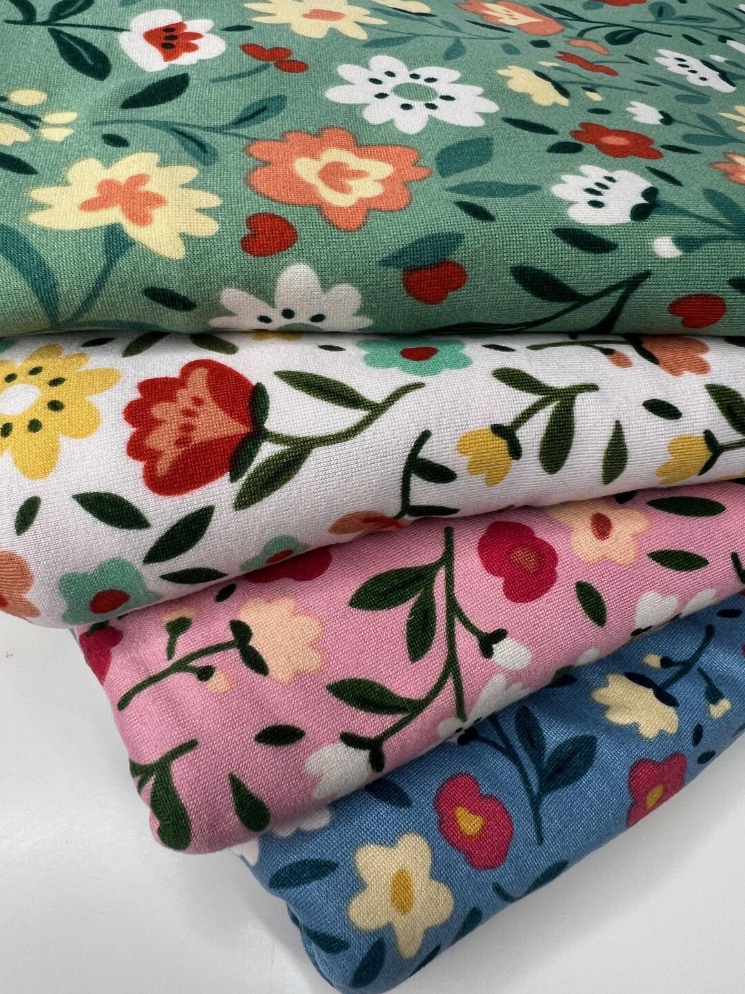 Vintage Spring Floral DBP Knit Fabric: Soft & Stretchy by the Yard ...