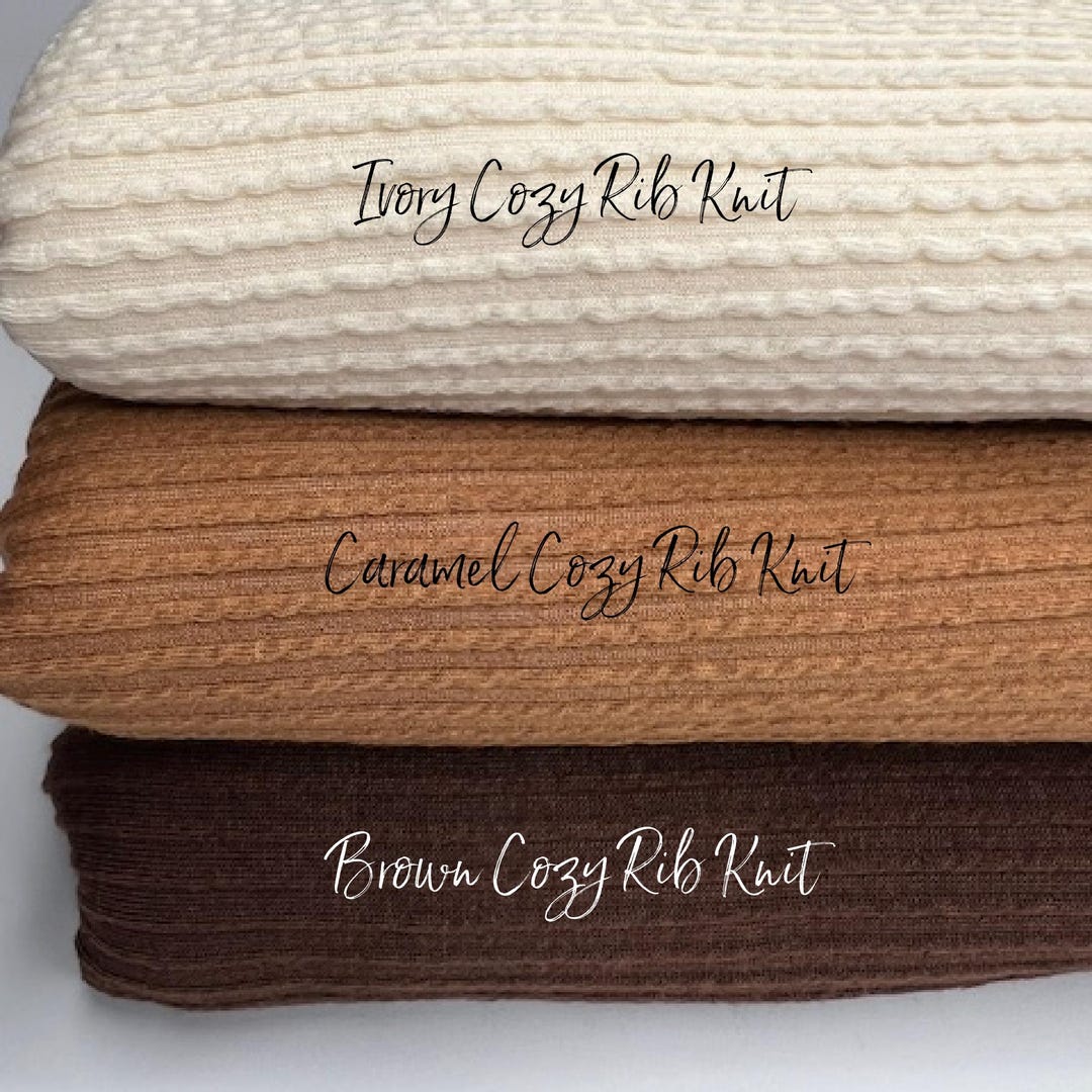 Thick Rib Knit Cozy Fabrics Medium Weight Stretchy & Super Snuggly ...