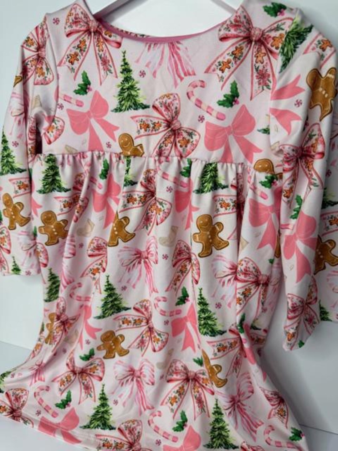 Pink Gingerbread Christmas Dress, Buttery Soft Christmas Dresses, Pink ...