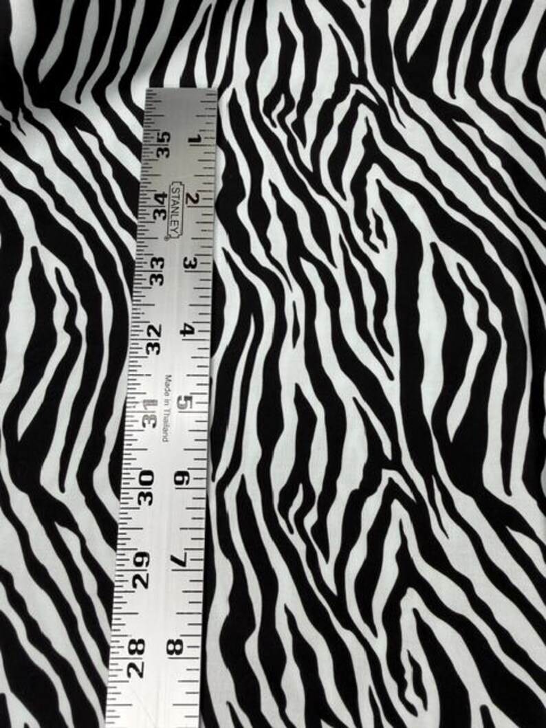 Zebra Print Fabric by the Yard, Black and White Animal Print Cotton ...