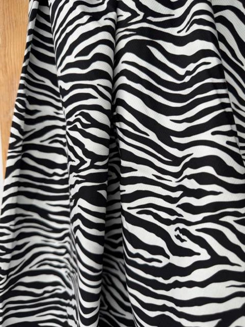 Zebra Print Fabric by the Yard, Black and White Animal Print Cotton ...