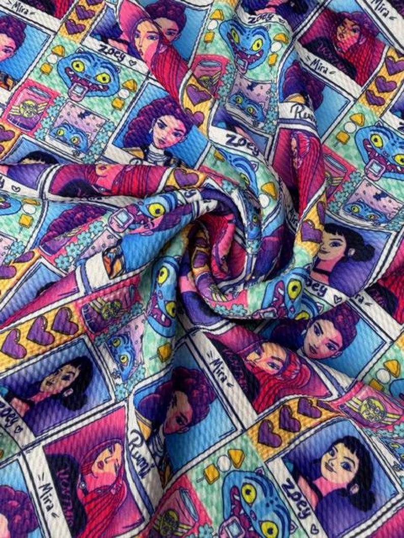 Anime Character Fabrics K Pop Bullet Fabric by the Yard | Textured Knit ...