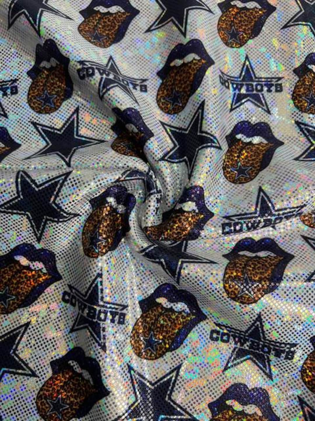 Dallas Football Holographic Spandex Fabric: Sports, Dance, Gameday ...