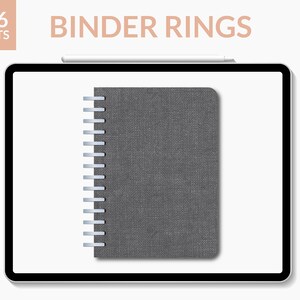 Digital Binder Rings Realistic Png, Digital Planner Rings, Metalic ...