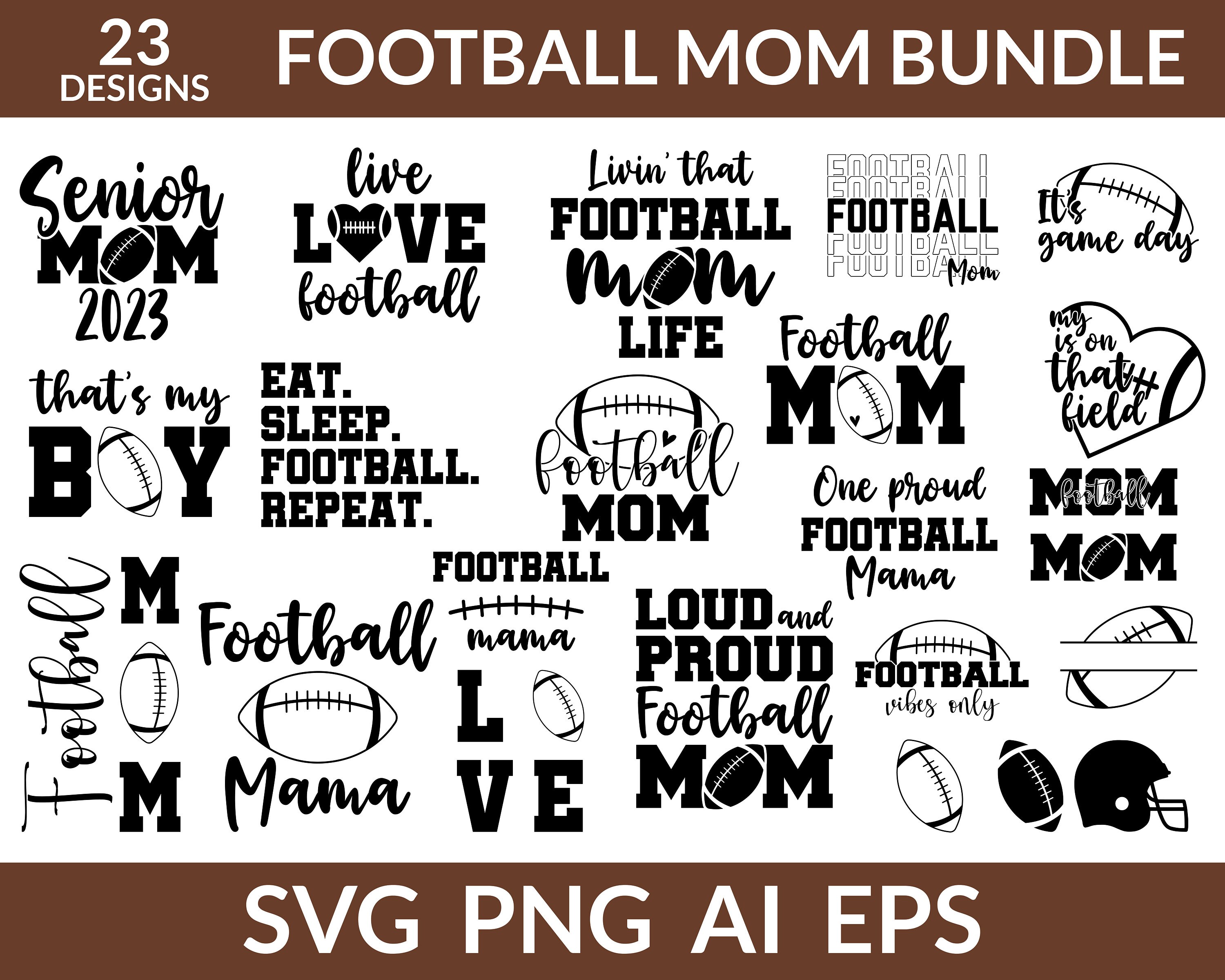 Football Mom Svg Bundle Football Game Day Svg Ball Mom Svg - Etsy