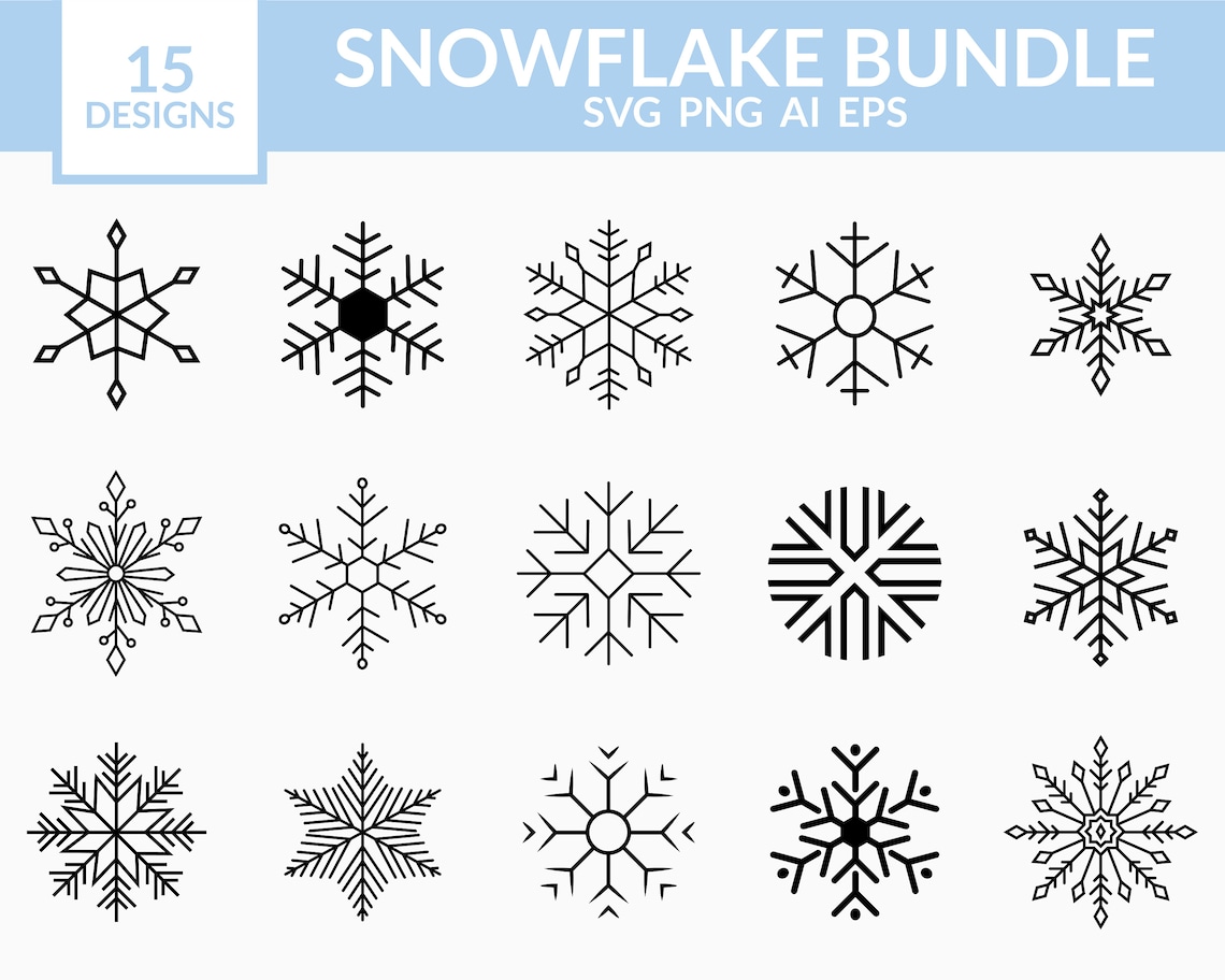 Snowflake Svg Bundle Flake Winter Svg Winter Svg Snow Svg - Etsy