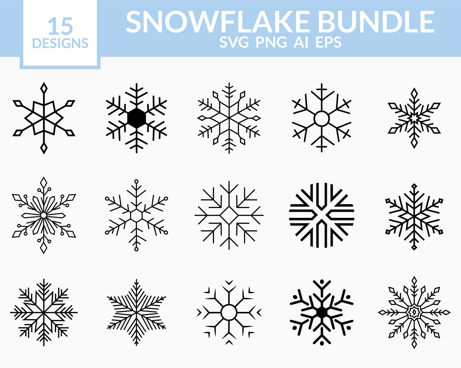 Snowflake Svg Bundle Flake Winter Svg Winter Svg Snow Svg - Etsy