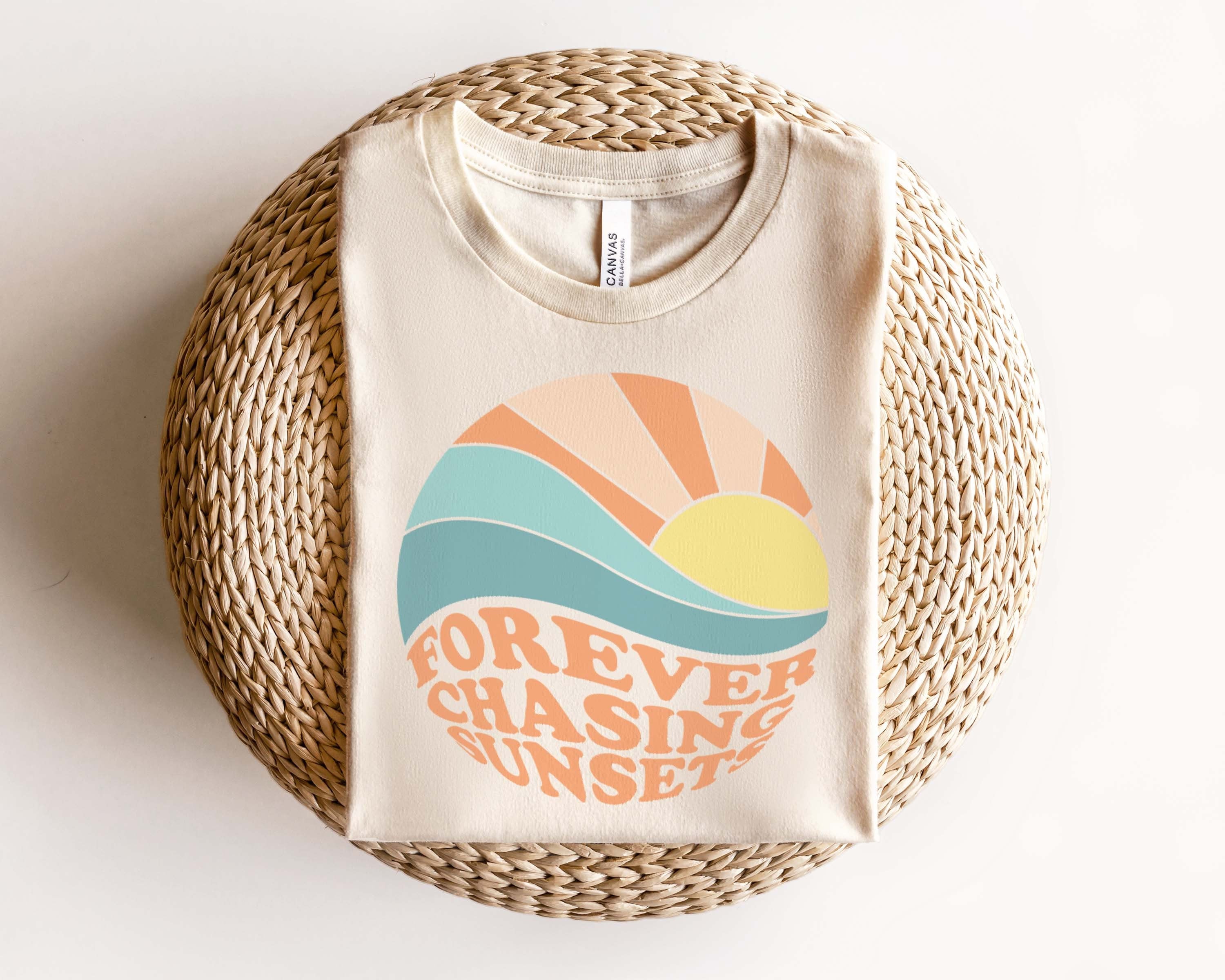 Forever Chasing Sunsets Svg, Retro Sunset Rays Svg, Summer Quote Svg ...