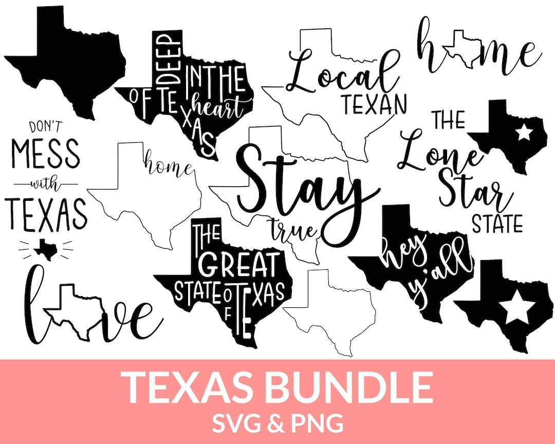 Texas Svg Bundle, Texas Svg State Shape Bundle, Texas Outline Svg ...