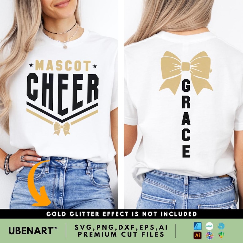 Cheer Team Template Svg Png, Mascot Cheer Svg Png, Cheer Bow Svg, Cheer ...