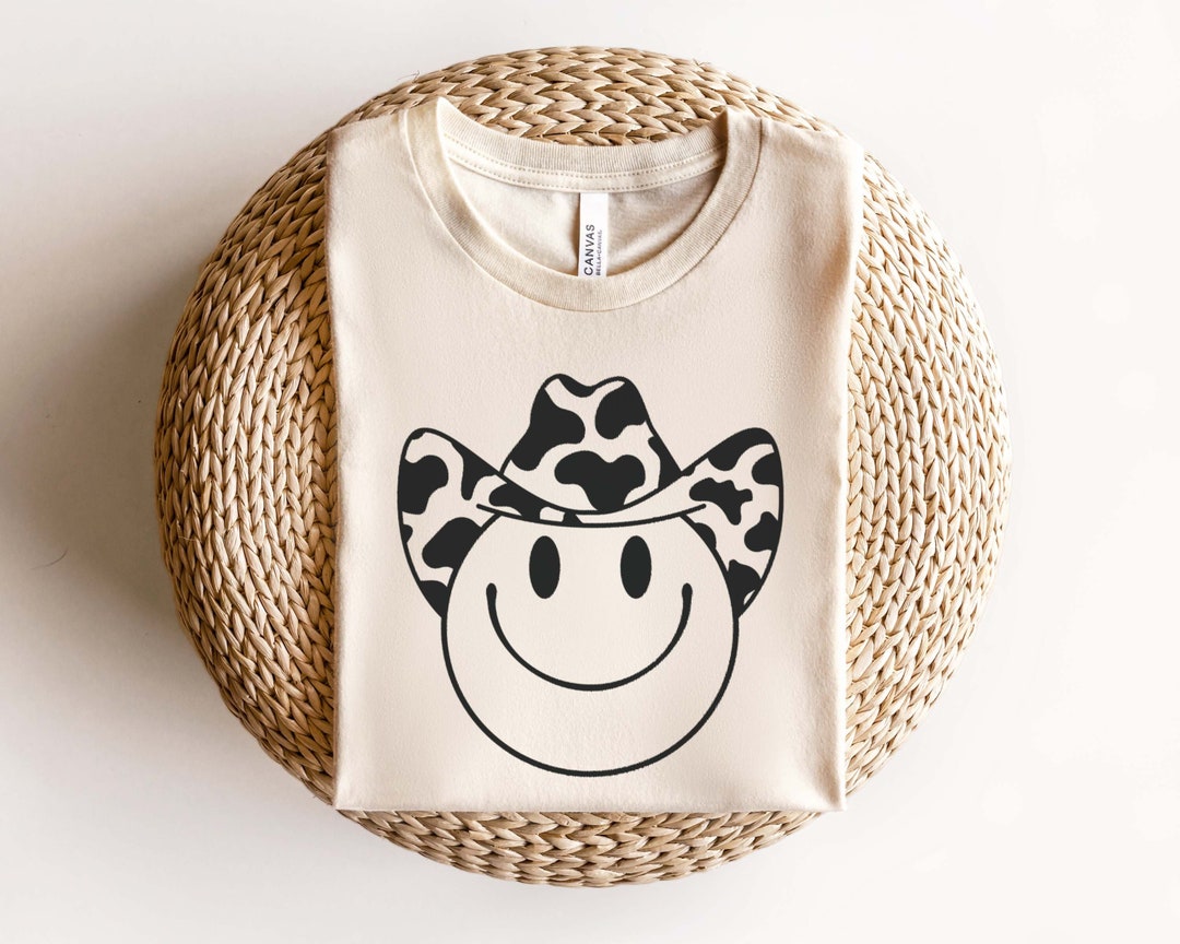 Cowboy Smiley SVG PNG, Happy Face Svg, Cowboy Svg, Cowgirl Svg, Smiley ...