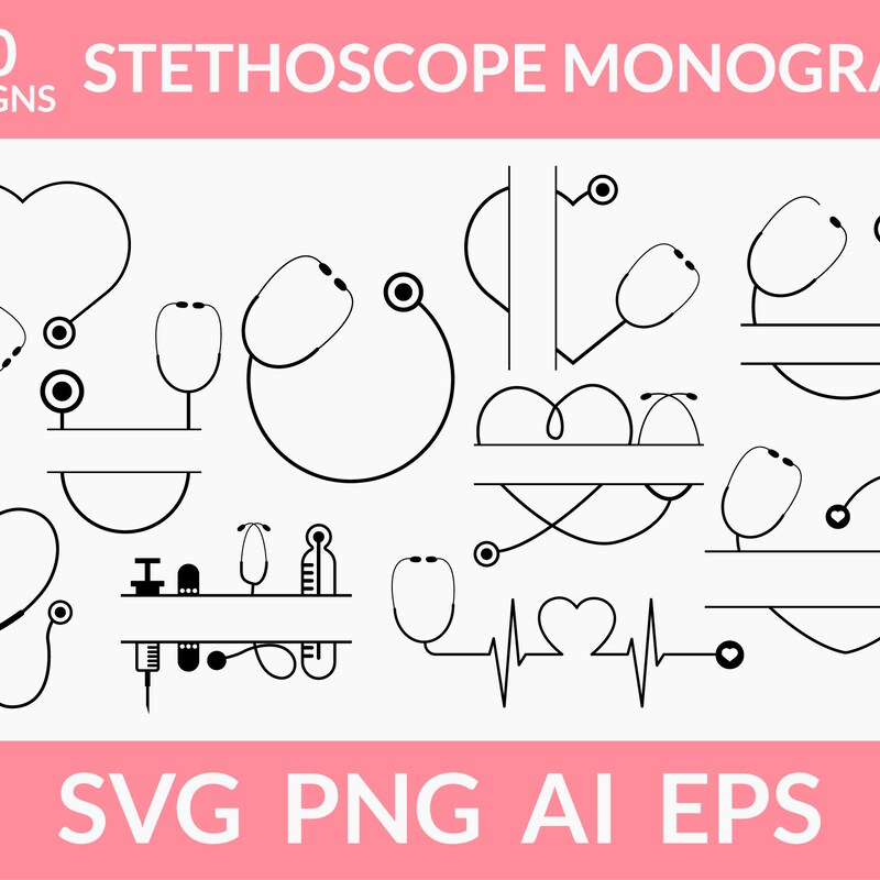 Stethoscope Monogram - Etsy