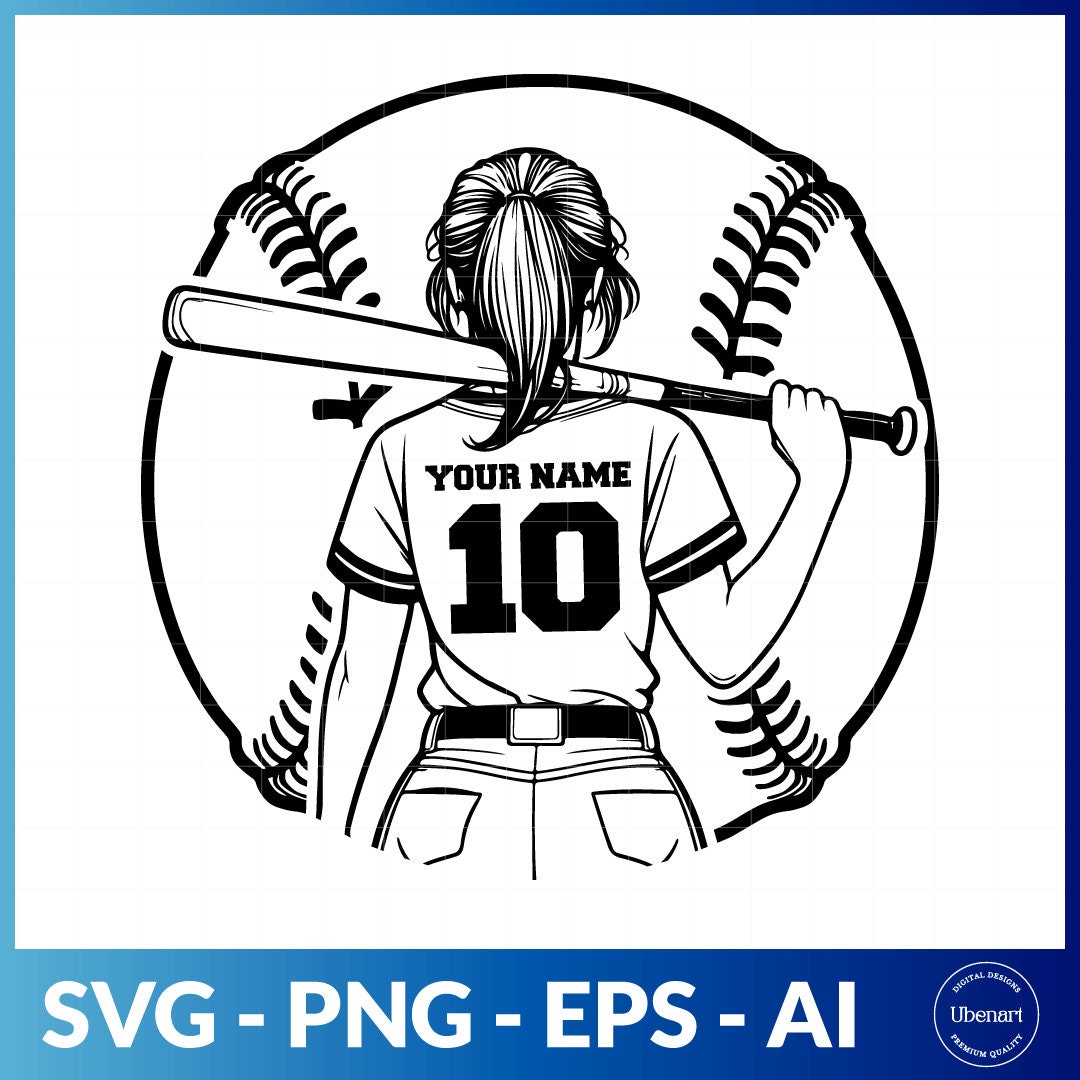 Girls Softball Svg, Softball Swing Svg, Softball Name Svg, Softball ...