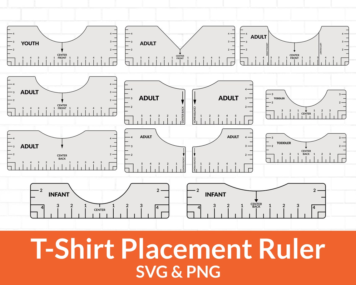 Tshirt Ruler Svg Bundle Tshirt Placement Ruler Bundle Tshirt - Etsy