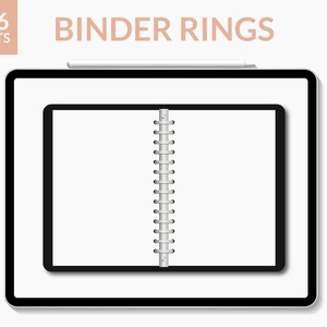 Digital Binder Rings Realistic Png, Digital Planner Rings, Metalic ...