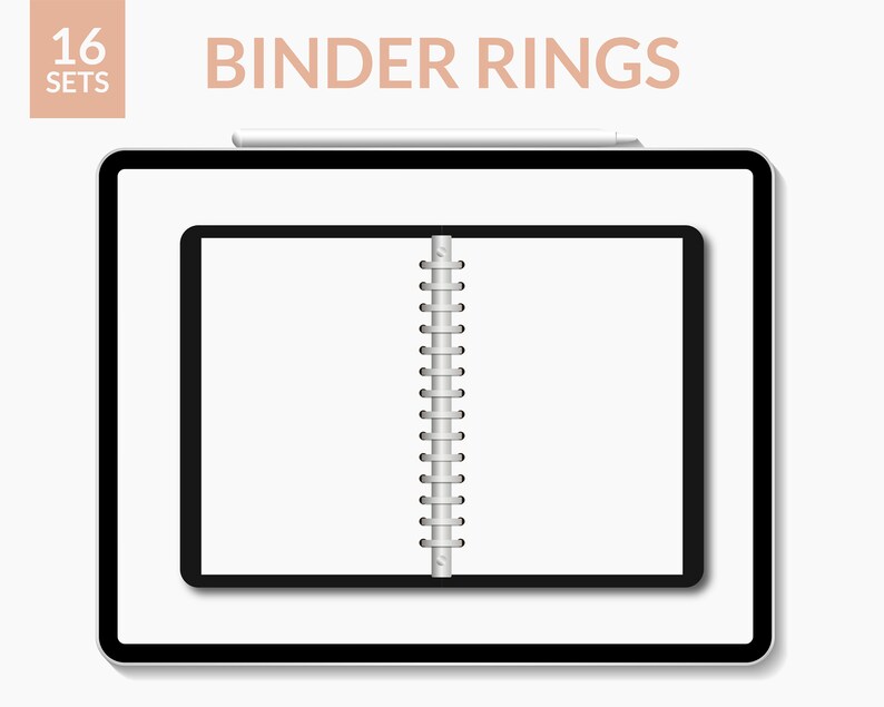 Digital Binder Rings Realistic Png Digital Planner Rings - Etsy